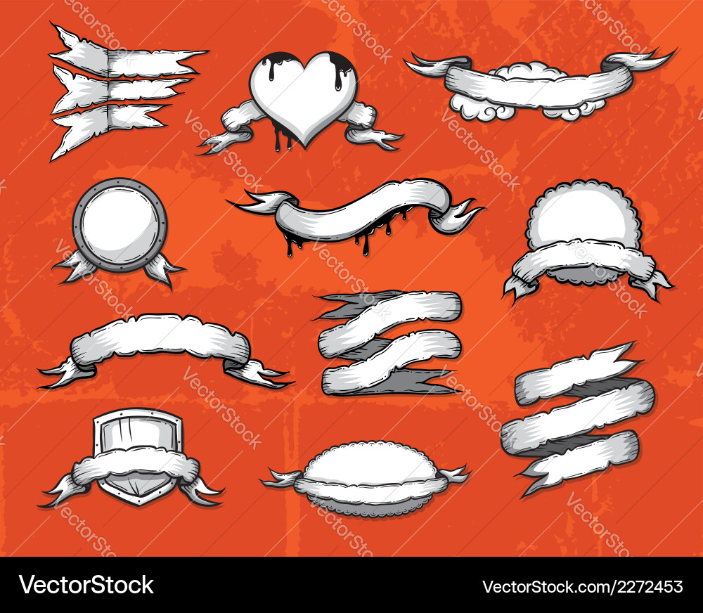 Set of ribbons for your text Royalty Free Vector Image