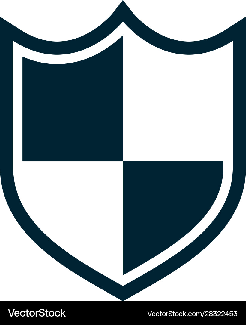 Shield security guard isolated icon Royalty Free Vector