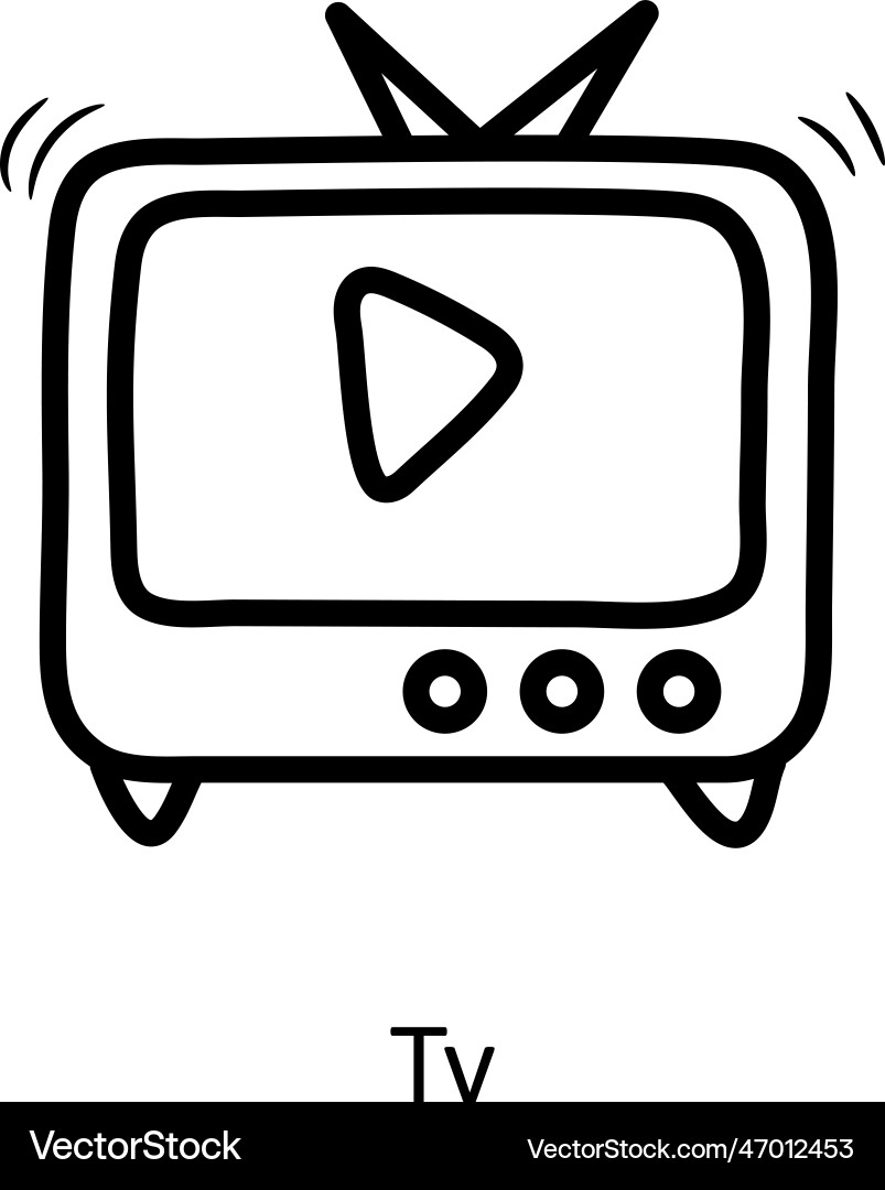 Tv outline icon design entert Royalty Free Vector Image