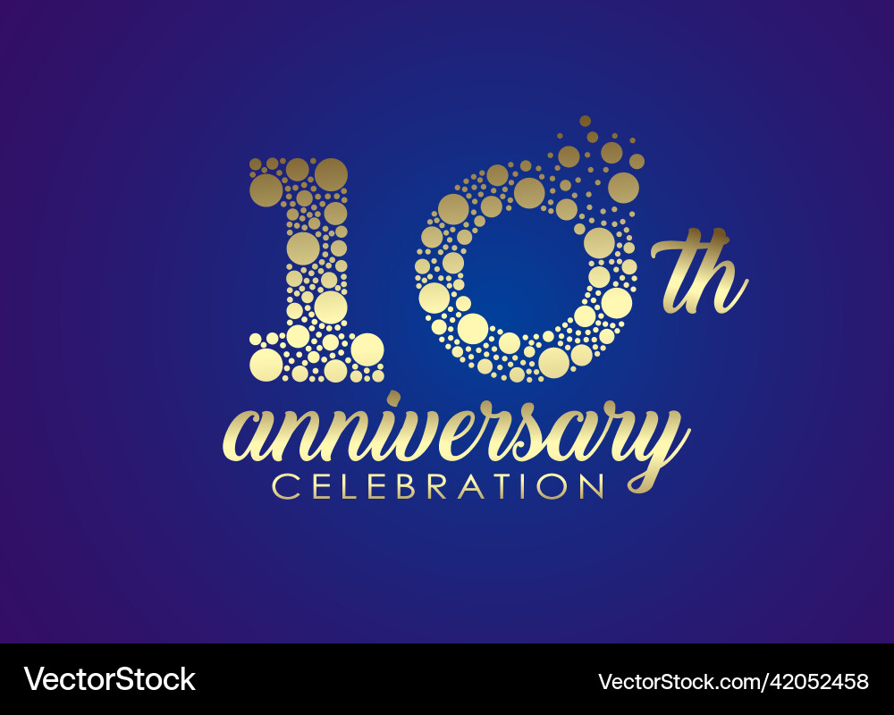 10 years anniversary celebration logo design Vector Image