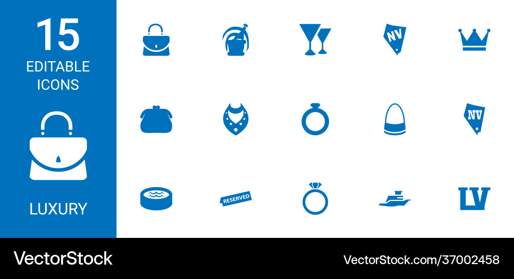 15 luxury icons Royalty Free Vector Image - VectorStock