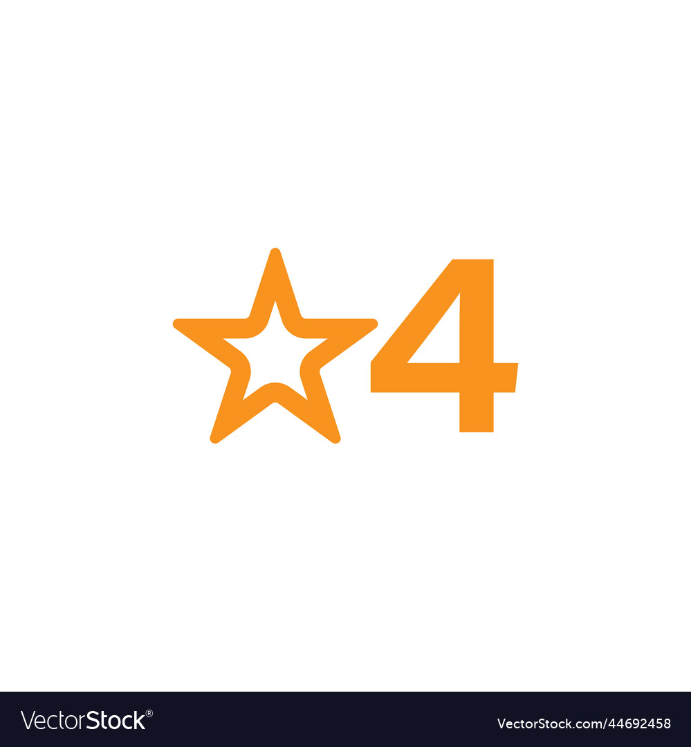 4 stars icon design template isolated Royalty Free Vector