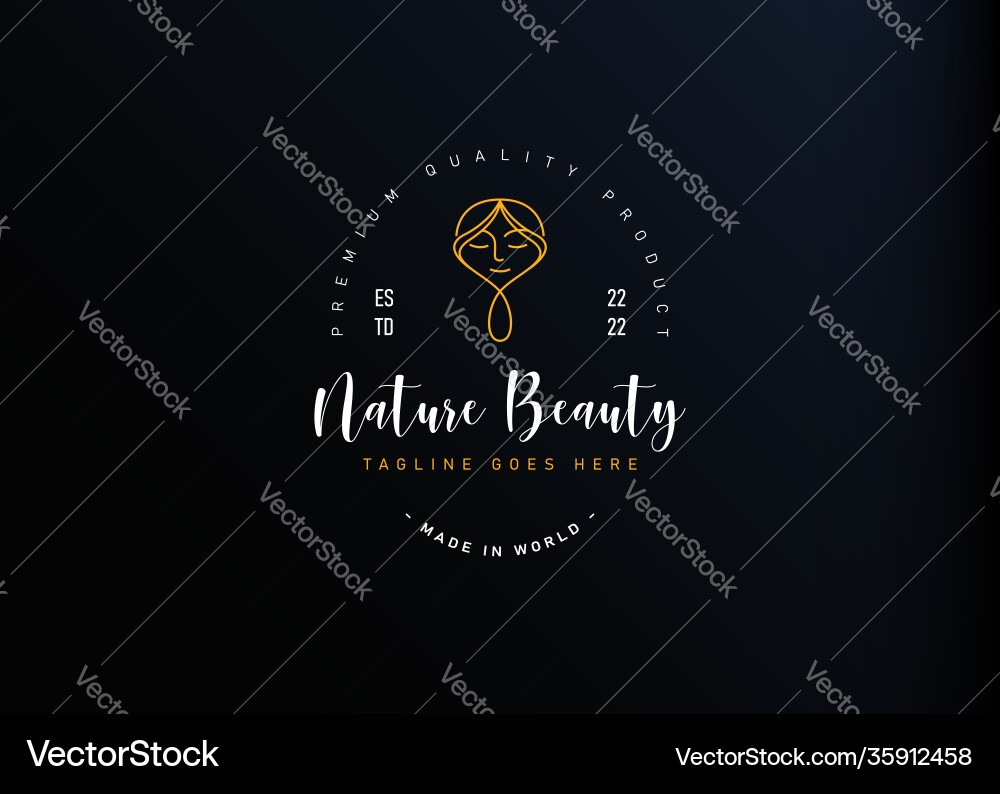 Beauty mirror face logo design abstract Royalty Free Vector