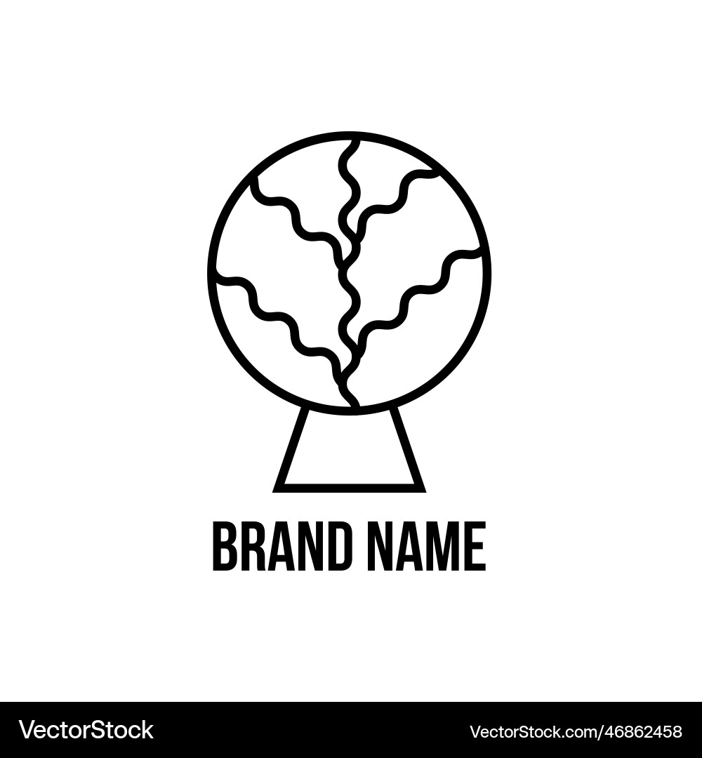 Black line logo with tree on white background eco Vector Image