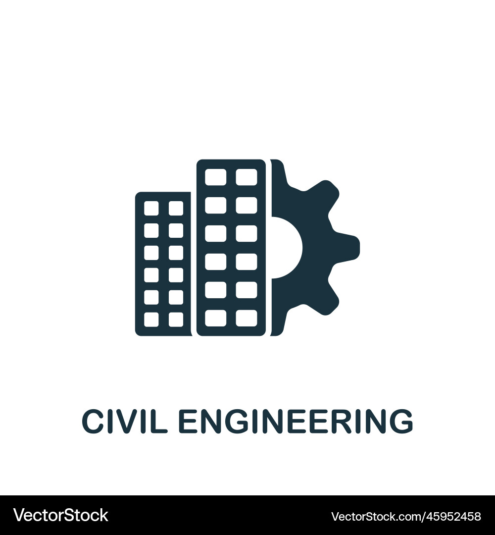 Civil engineering icon monochrome simple sign Vector Image