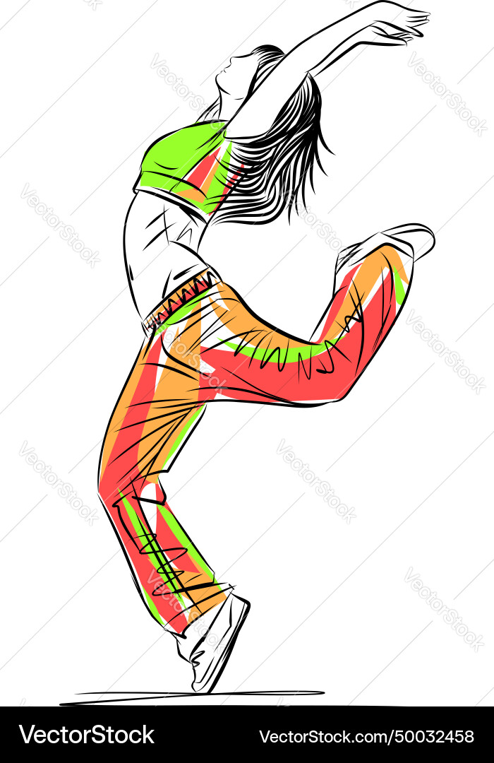 Dancer perform hiphop performer in freestyle Vector Image