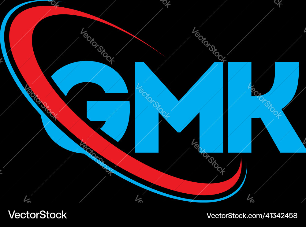 Gmk logo letter design Royalty Free Vector Image