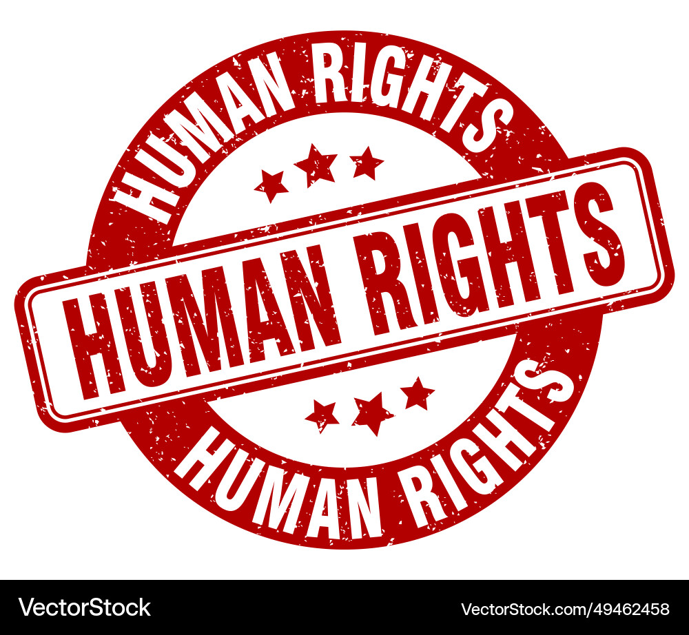 Human rights stamp human rights label round Vector Image