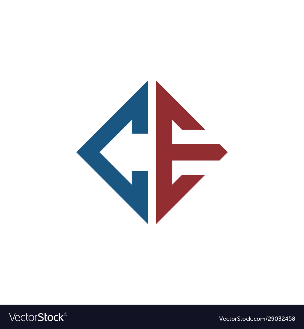Initial ce square logo template Royalty Free Vector Image