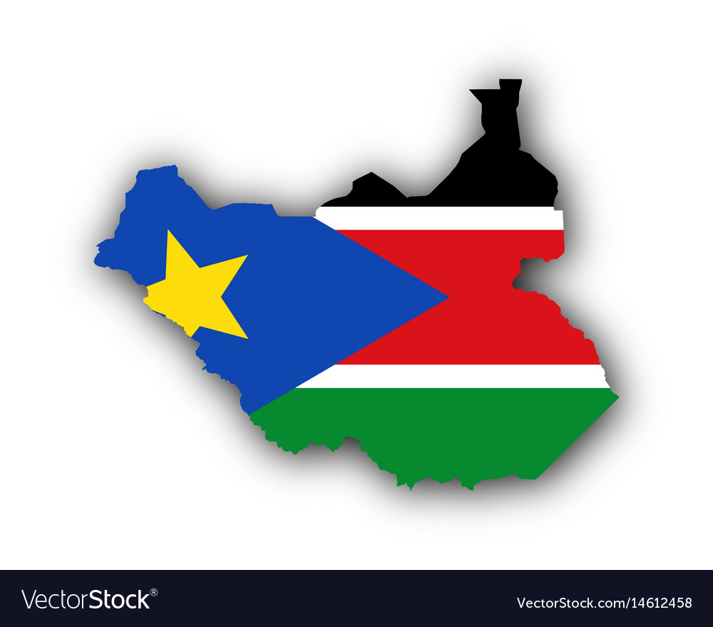 Map and flag of south sudan Royalty Free Vector Image