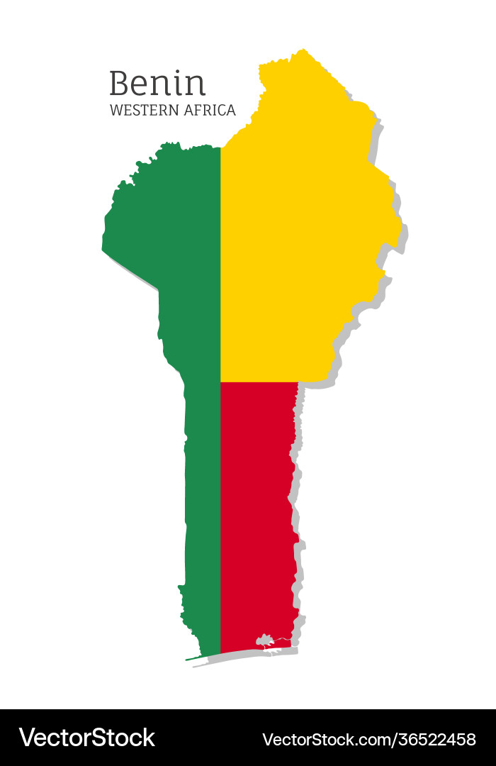 Map benin with national flag Royalty Free Vector Image