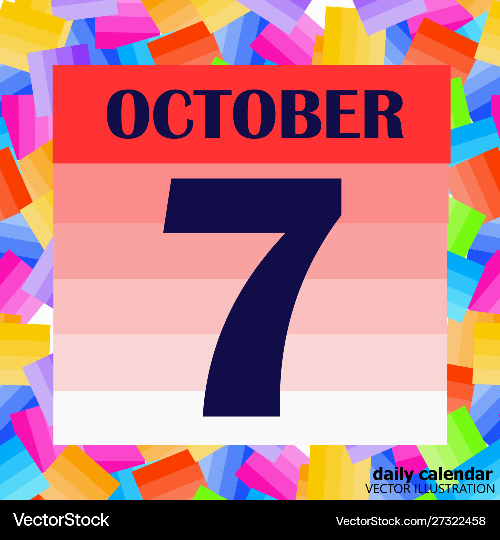 October 7 icon for planning important day Vector Image