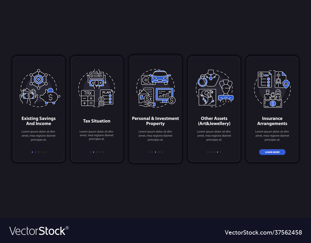Overall wealth plan onboarding mobile app page Vector Image