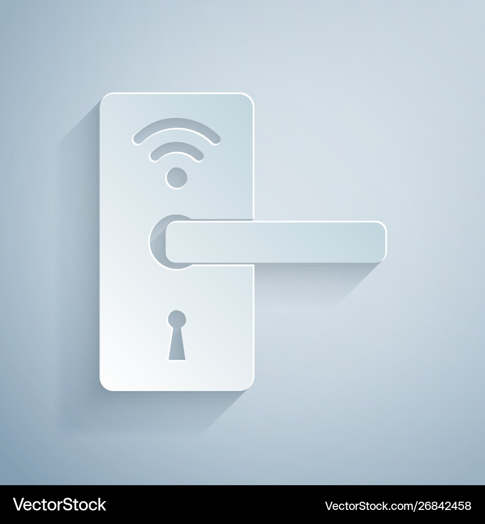 Paper cut digital door lock with wireless Vector Image