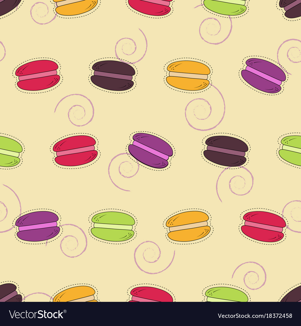 Seamless pattern with macarons Royalty Free Vector Image