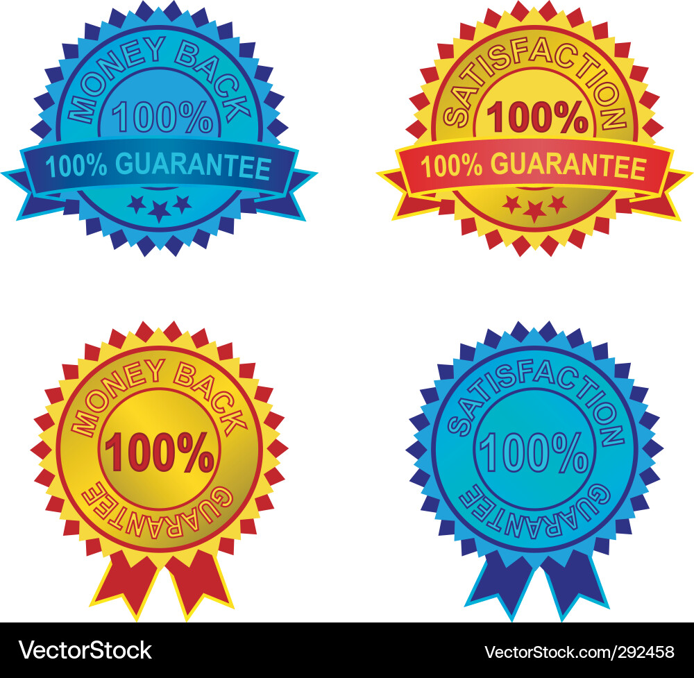 Set of guarantee labels Royalty Free Vector Image