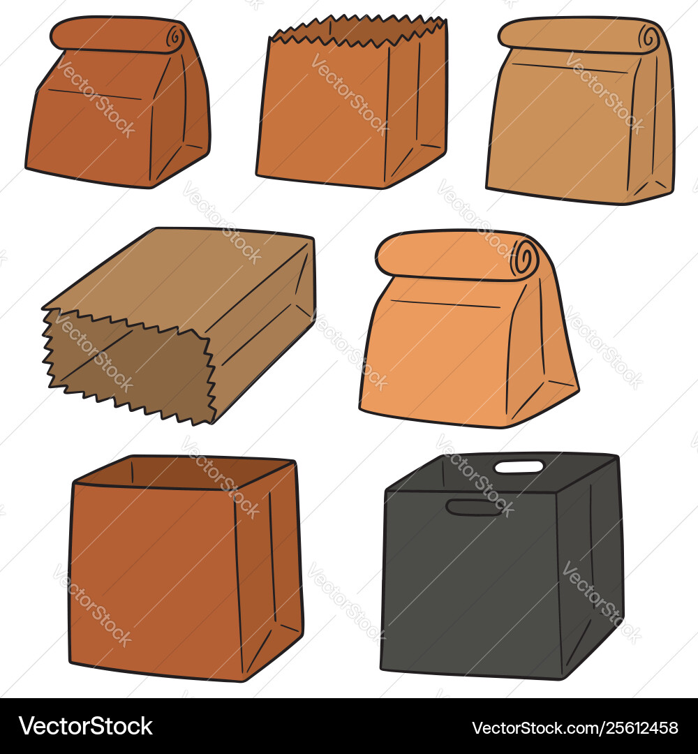 Set paper bag Royalty Free Vector Image - VectorStock