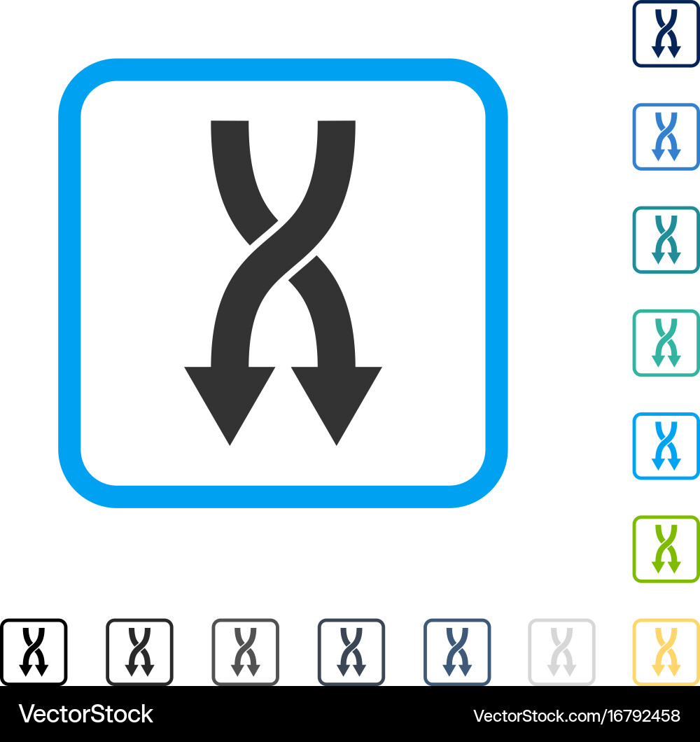 Shuffle Arrows Down Framed Icon Royalty Free Vector Image