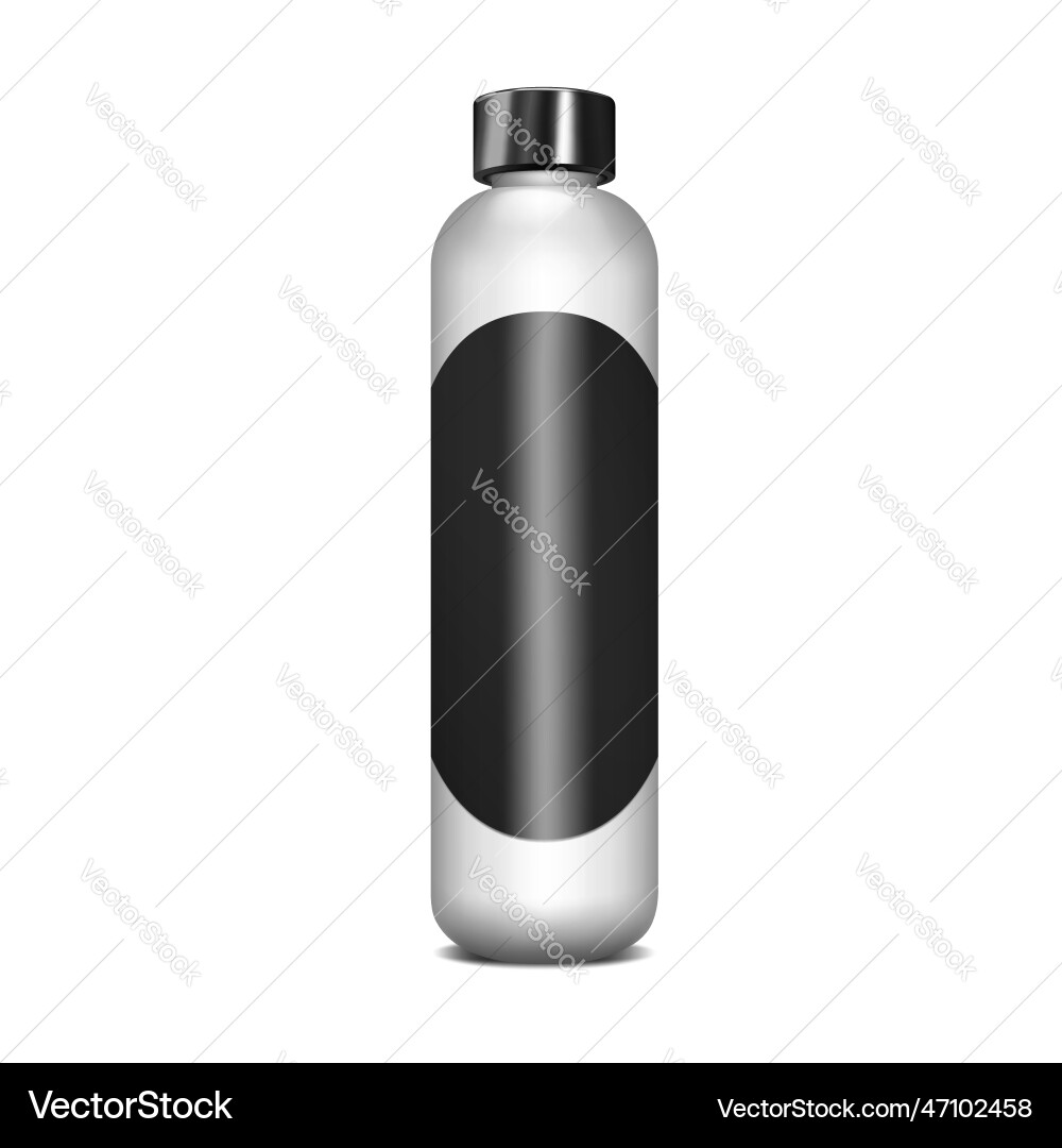 Tall narrow cylinder shaped white bottle Vector Image