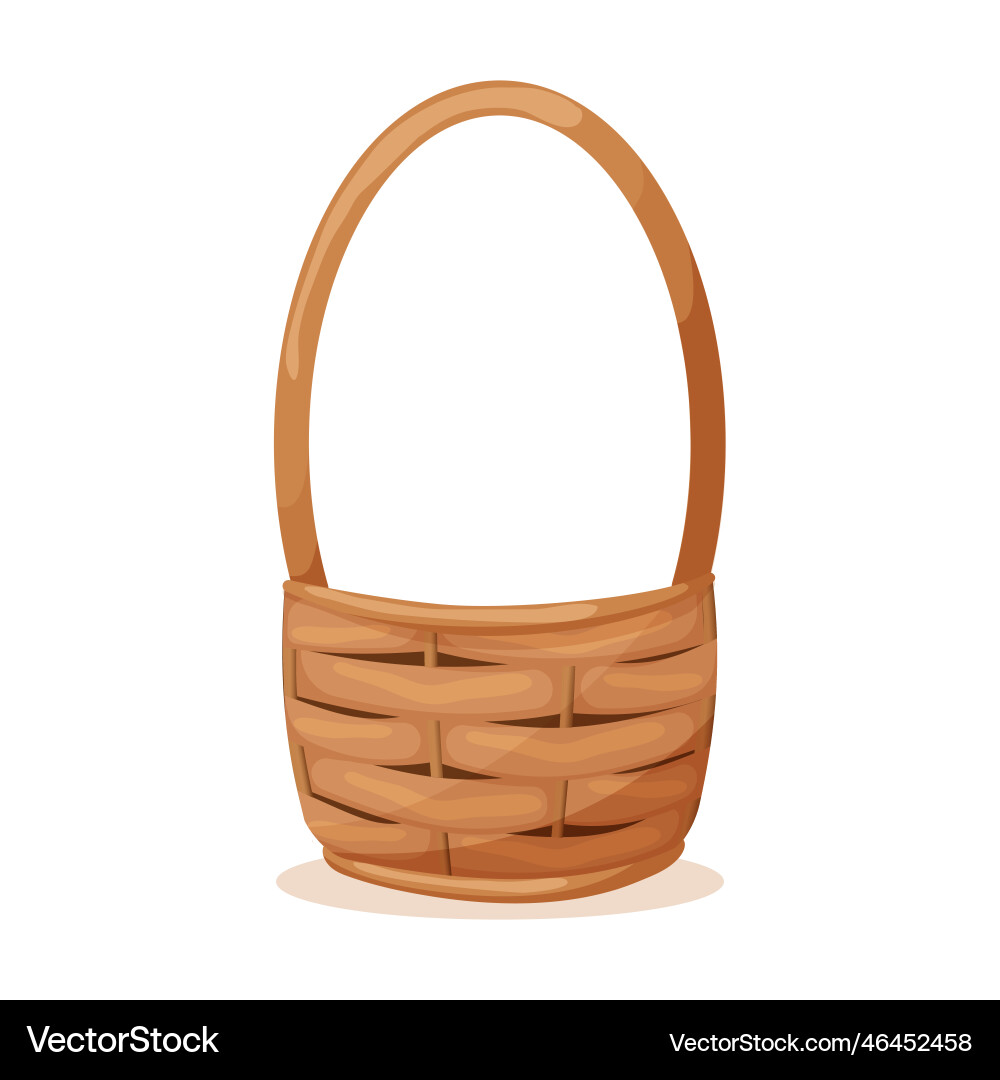 Wicker basket cute cartoon Royalty Free Vector Image