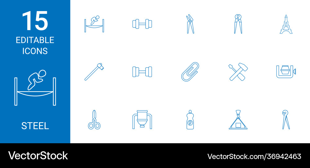15 steel icons Royalty Free Vector Image - VectorStock