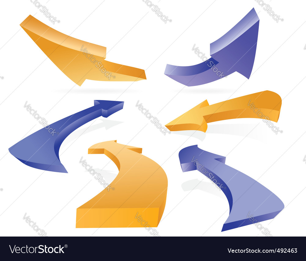 3d arrows Royalty Free Vector Image - VectorStock