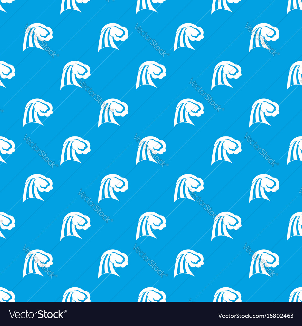 Big wave pattern seamless blue Royalty Free Vector Image