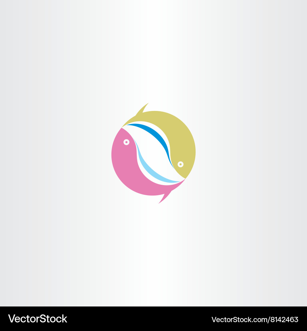 Circle fish logo symbol icon sign design Vector Image
