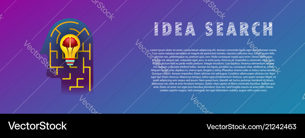 Idea search lamp in the maze Royalty Free Vector Image