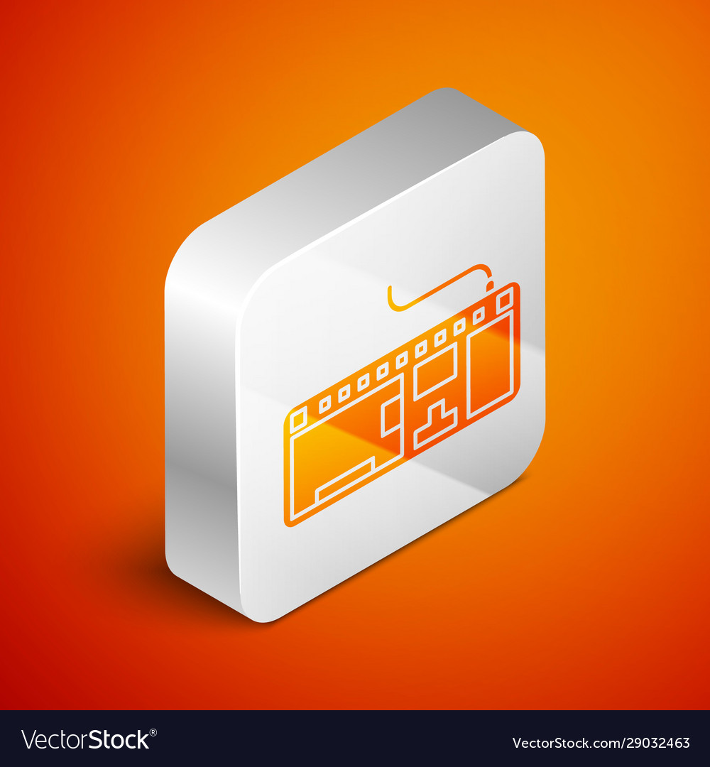 Isometric Computer Keyboard Icon Isolated Vector Image