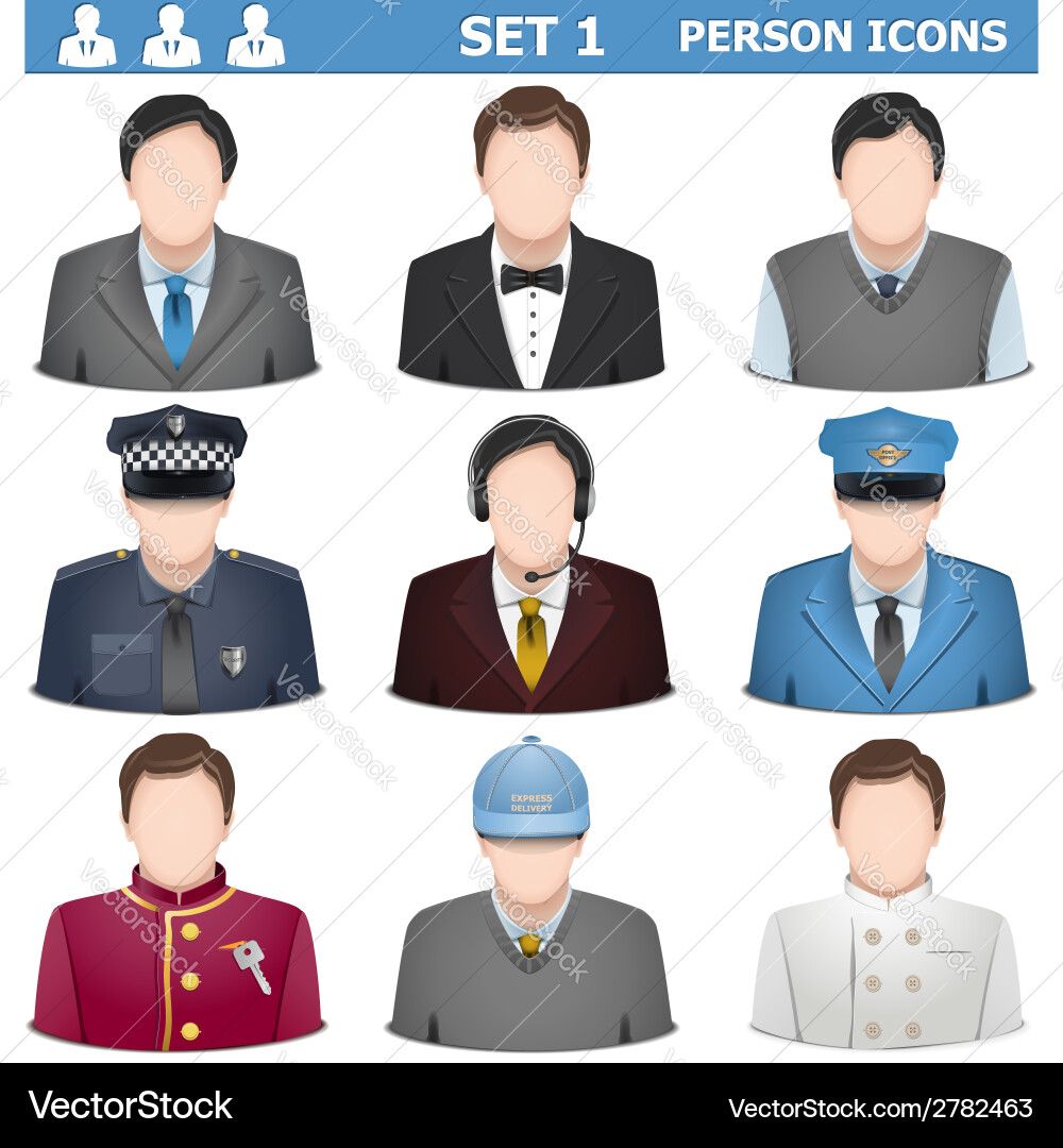 Person icons set 1 Royalty Free Vector Image - VectorStock