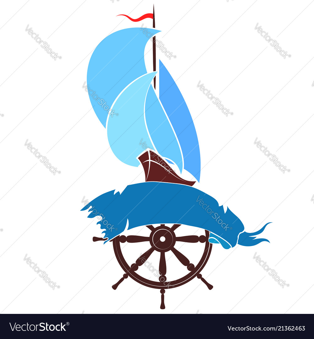 Ship with sails Royalty Free Vector Image - VectorStock