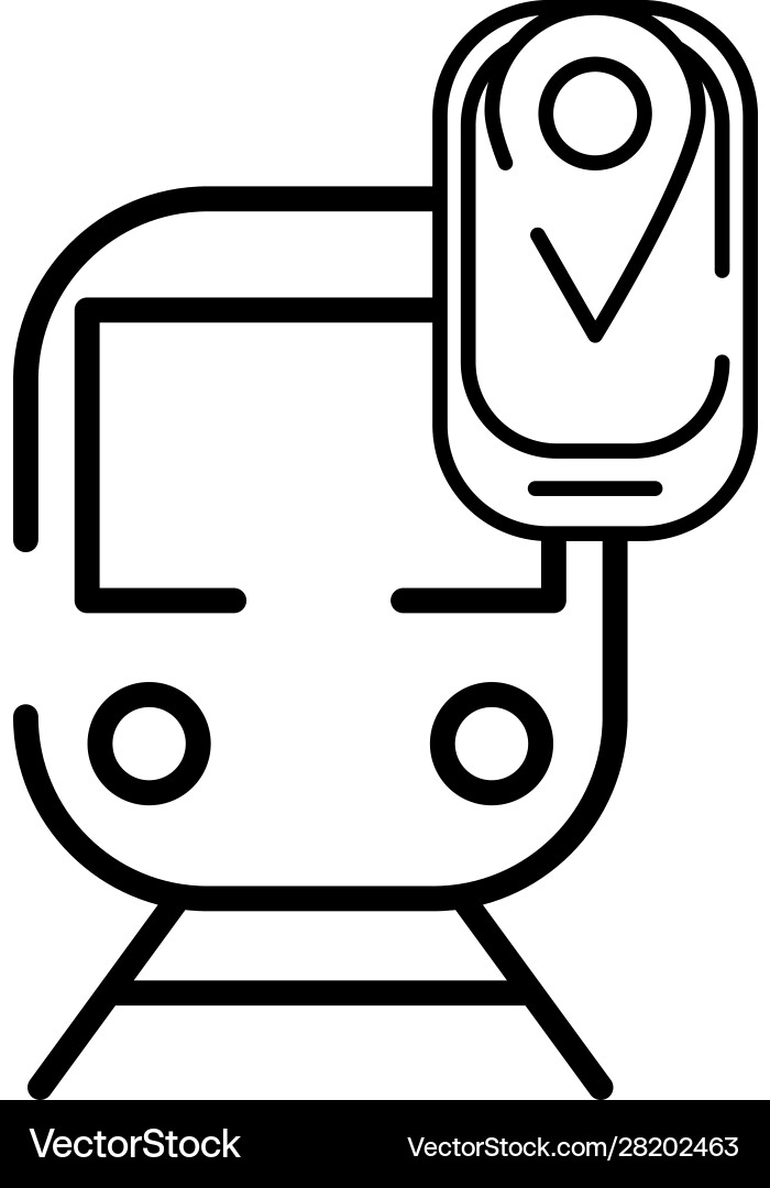 Smartphone with pin location gps and train Vector Image
