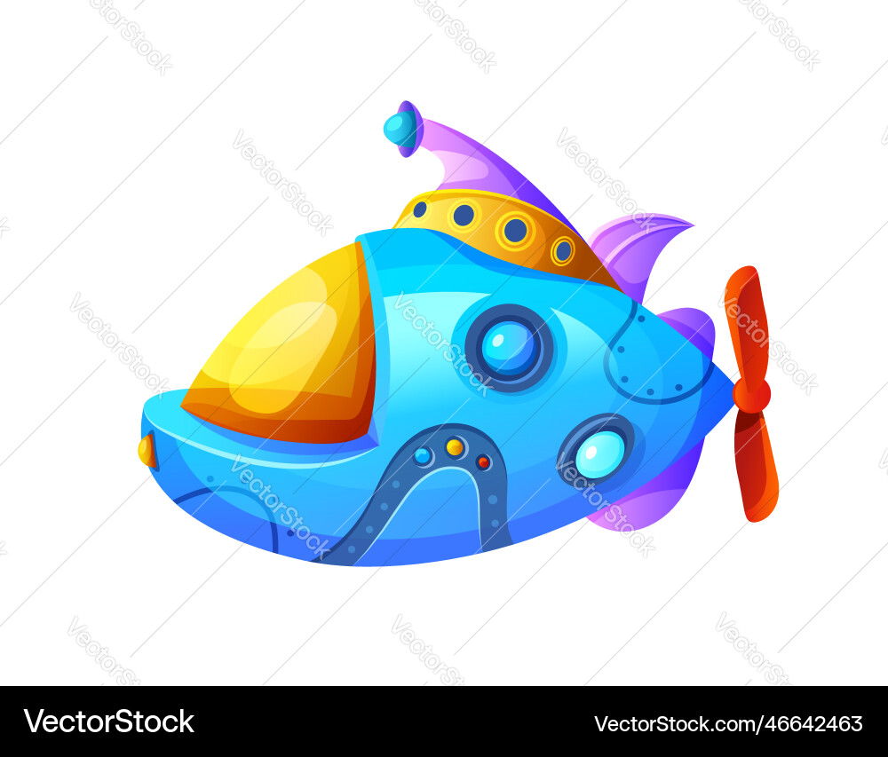 Submarine or cartoon bathyscaphe with periscope Vector Image