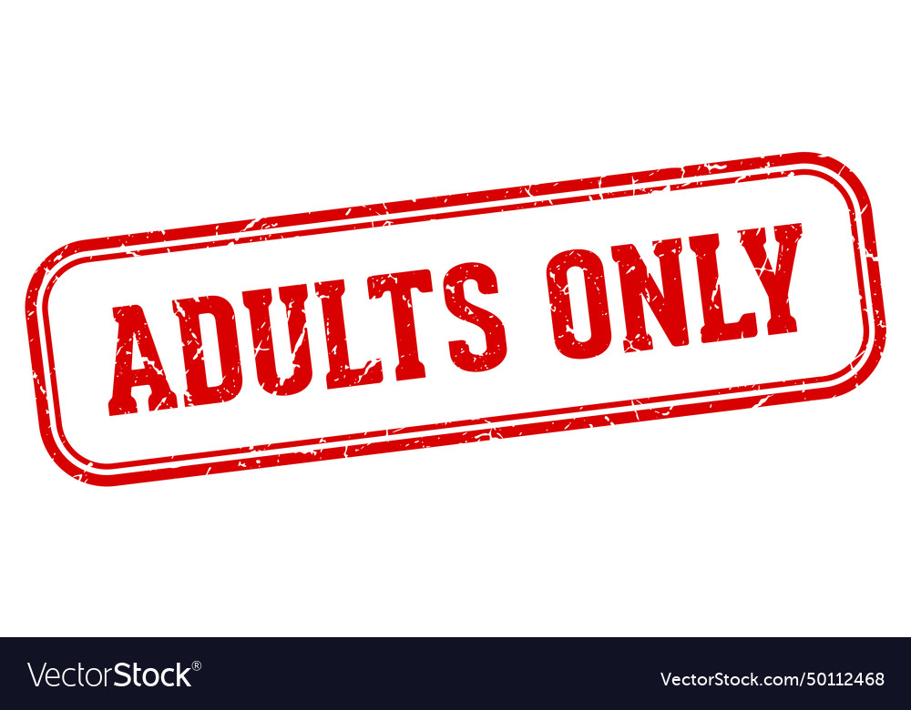 Adults only stamp rectangular Royalty Free Vector Image