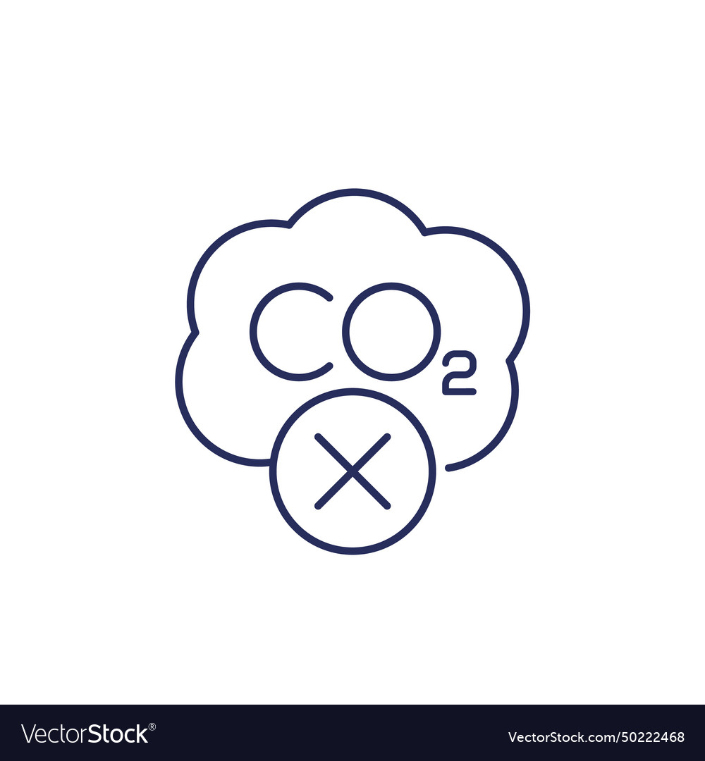 Ban carbon emissions line icon Royalty Free Vector Image