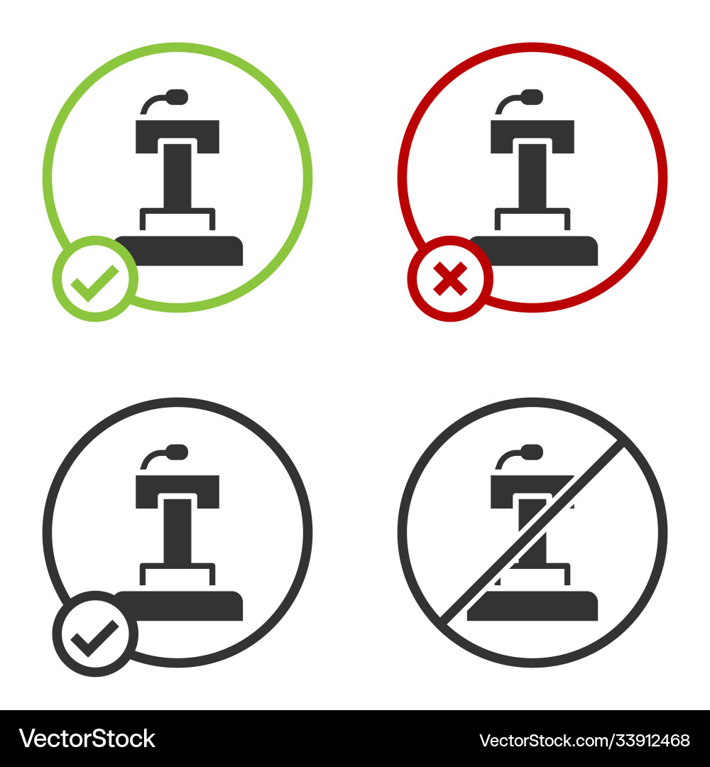 Black stage stand or debate podium rostrum icon Vector Image