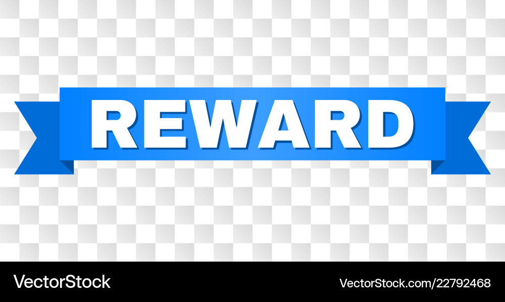 Blue ribbon with reward title Royalty Free Vector Image