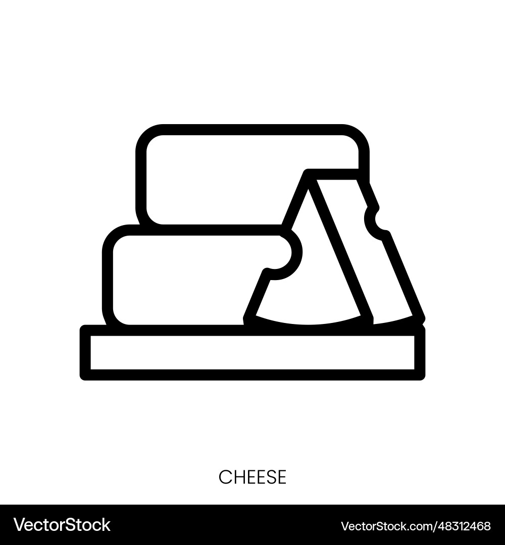 Cheese icon line art style design isolated Vector Image