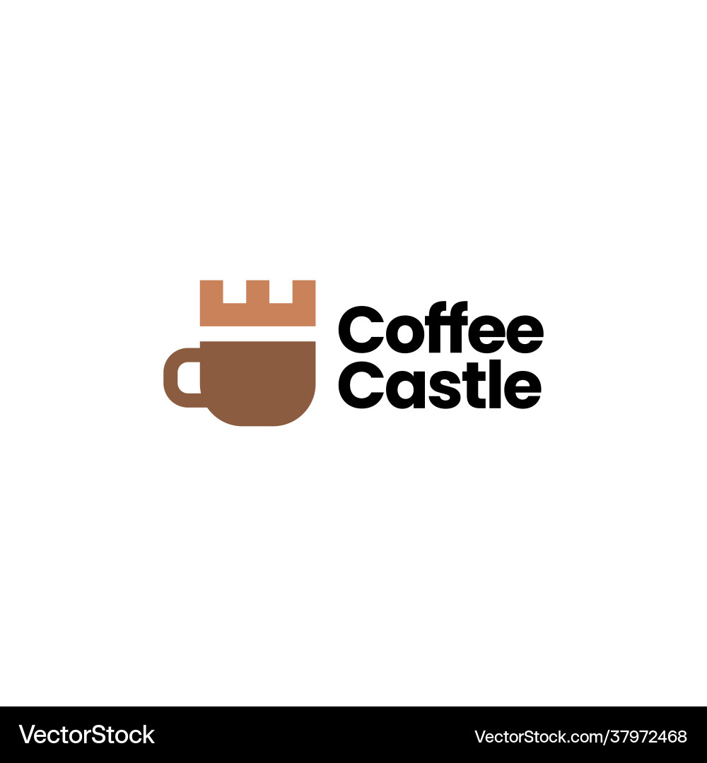 Coffee castle logo icon Royalty Free Vector Image