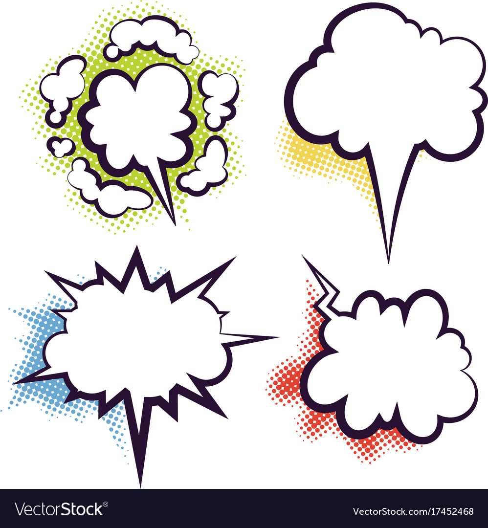Comics book dialog empty clouds Royalty Free Vector Image