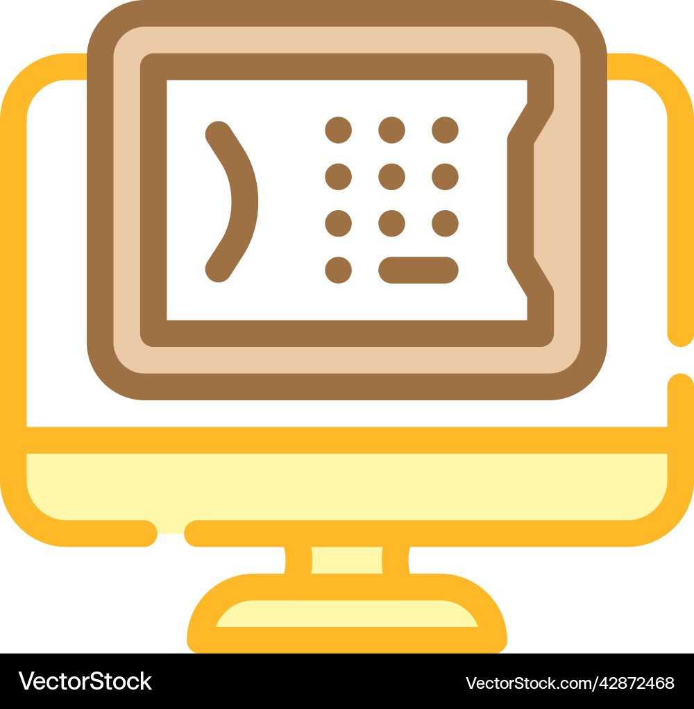 Digital bank safe color icon Royalty Free Vector Image