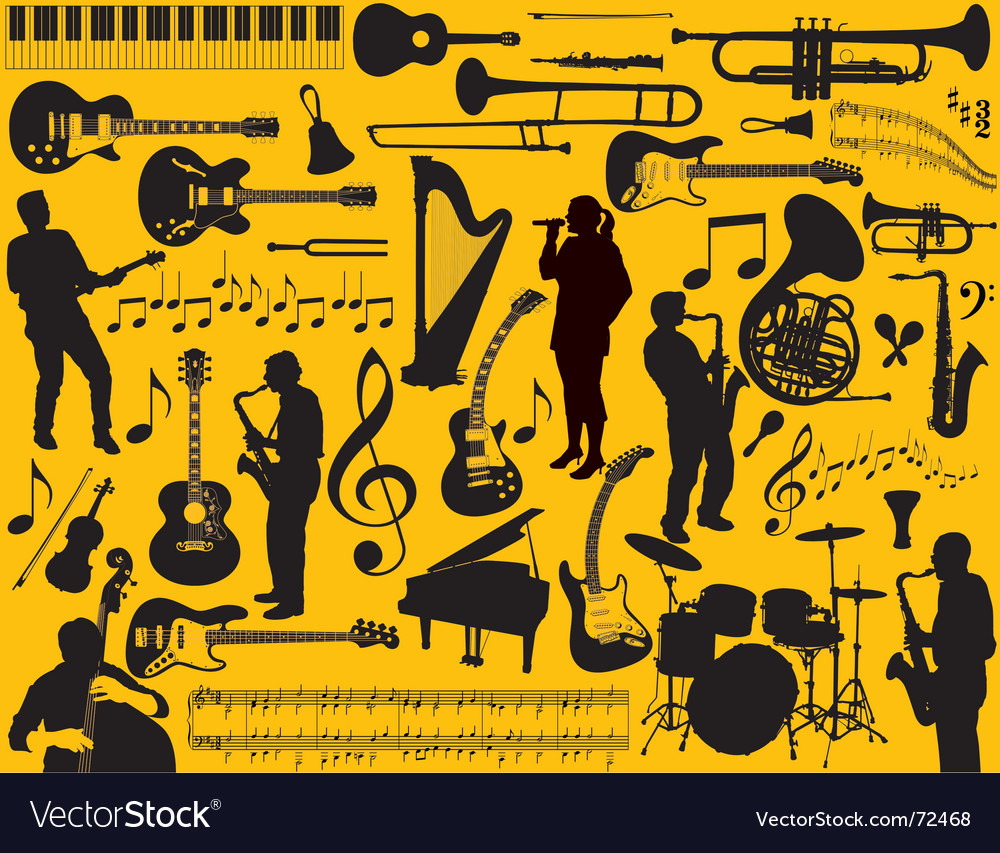 Music elements Royalty Free Vector Image - VectorStock