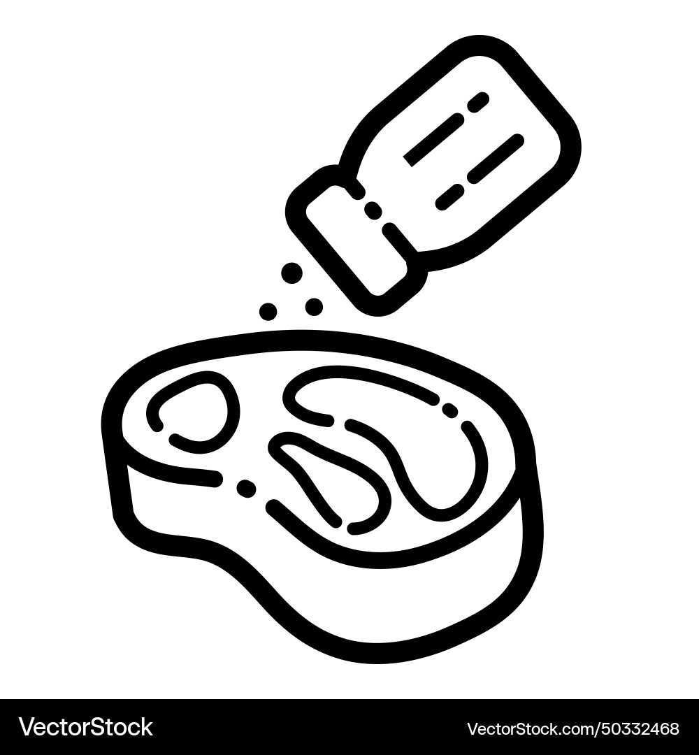 Seasoning steak flat icon isolated on white Vector Image