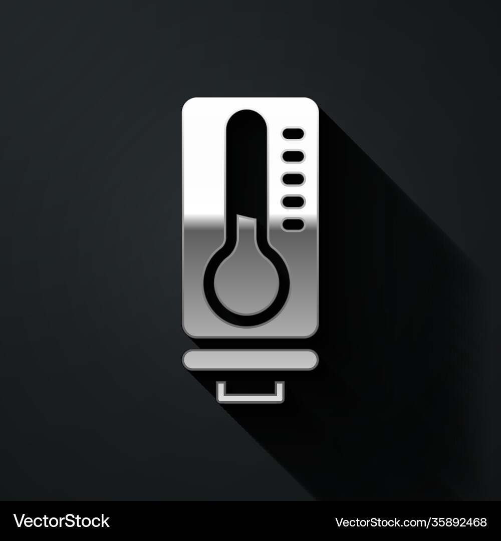 Silver meteorology thermometer measuring heat Vector Image