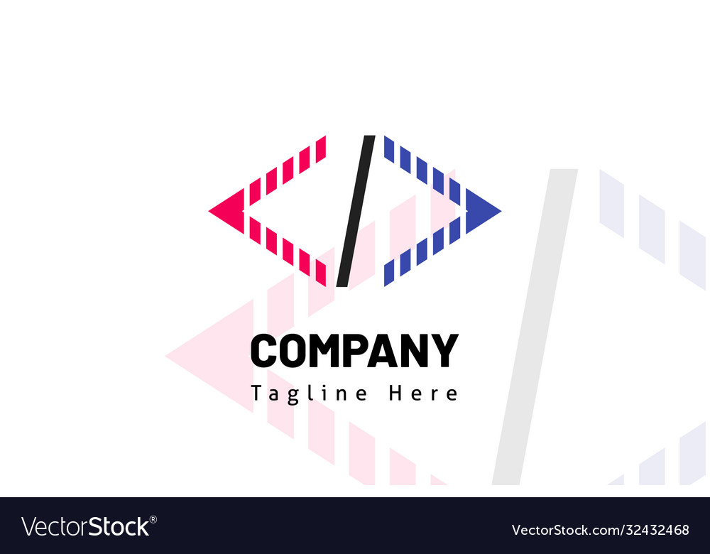 Smart code web logo template Royalty Free Vector Image