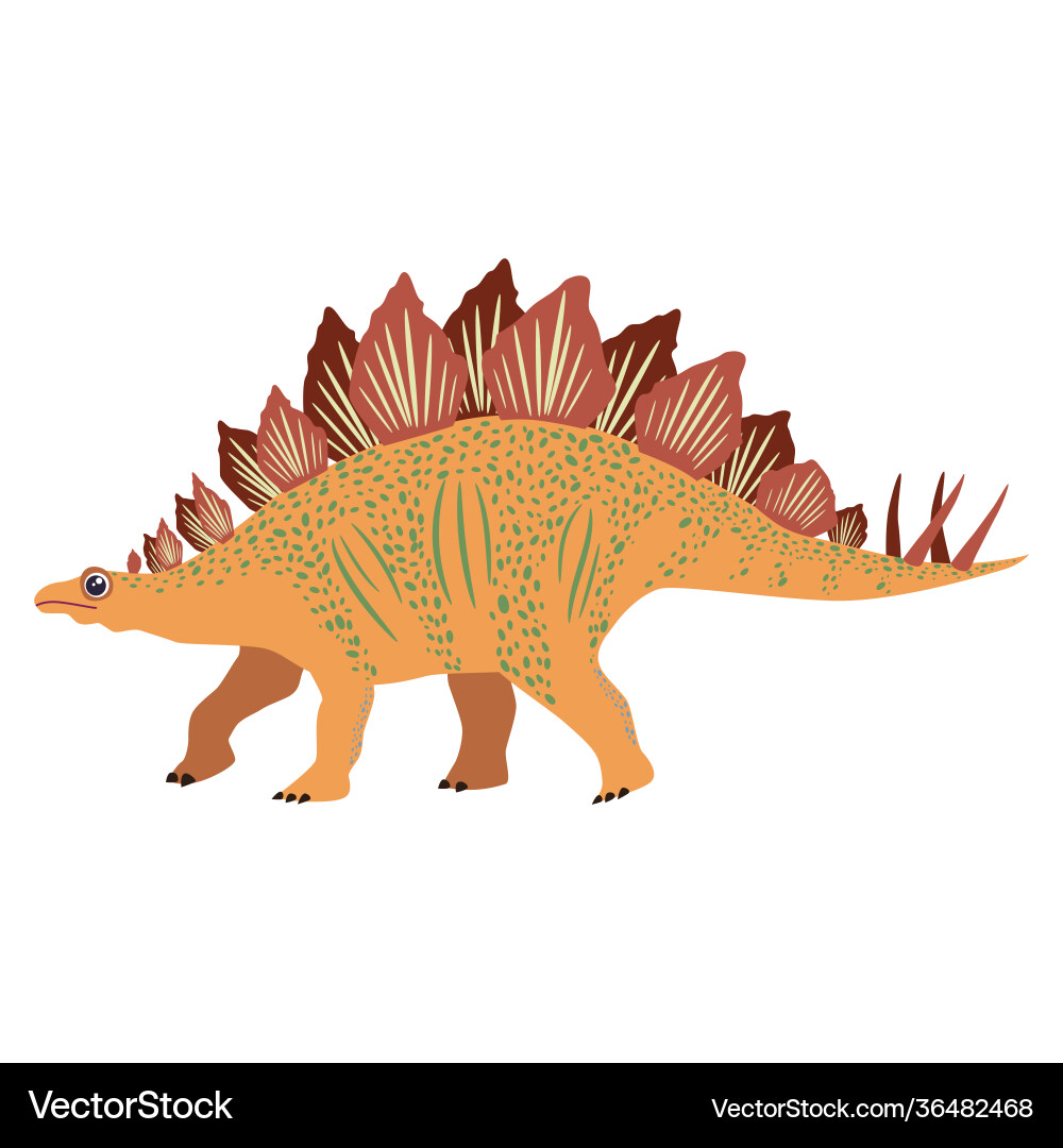 Stegosaurus yellow prehistoric dinosaurs Vector Image