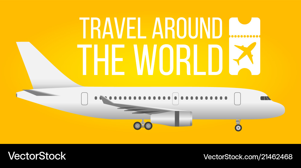 Traveling airplane concept plane on bright Vector Image