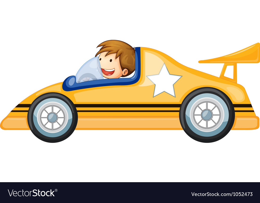 A boy driving car Royalty Free Vector Image - VectorStock