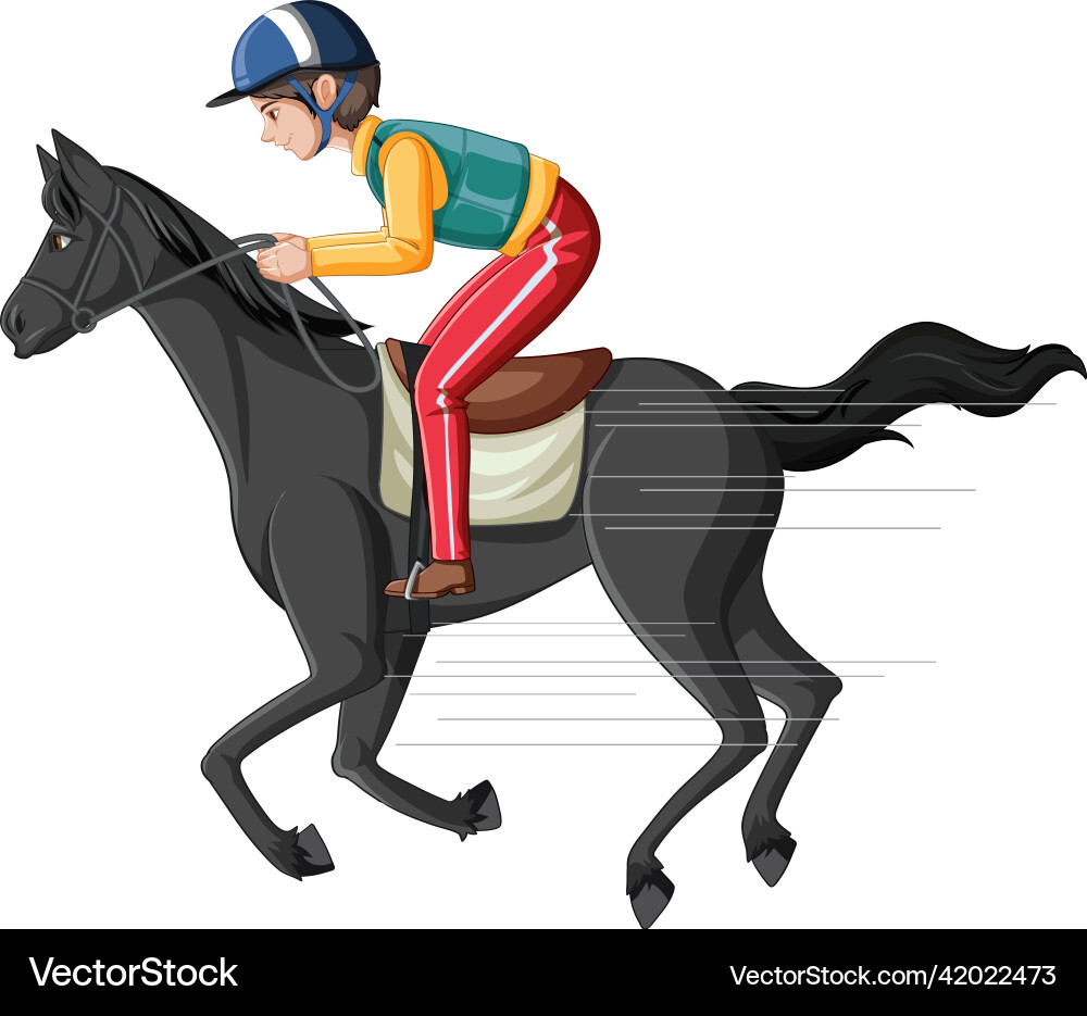 A man riding horse on white background Royalty Free Vector